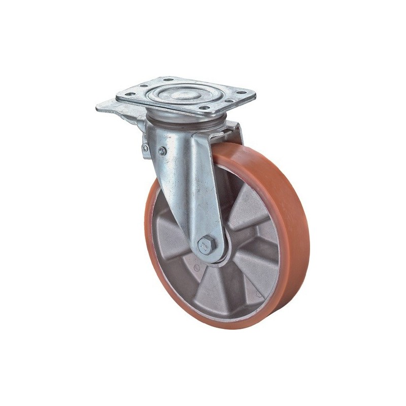Roulette orientable avec frein avec blocage Ø125mm cap 300kg - qualité ...